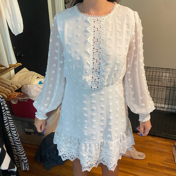 Simplee Apparel | Dresses | Simplee White Long Sleeve Lace Dress | Poshmark